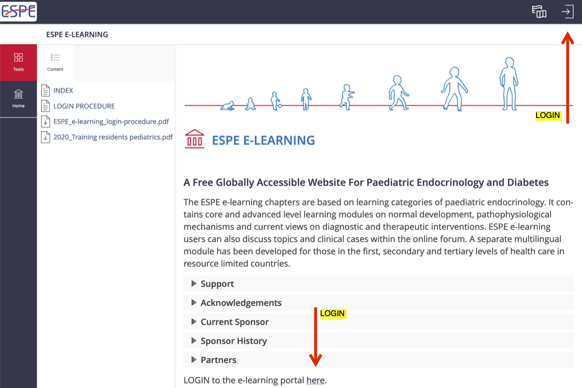 ESPE e-Learning: LOGIN PROCEDURE
